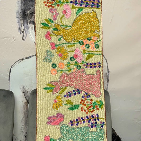 Rachel Zoe | Dining | Easter Bunnies Beaded Table Runner | Poshmark